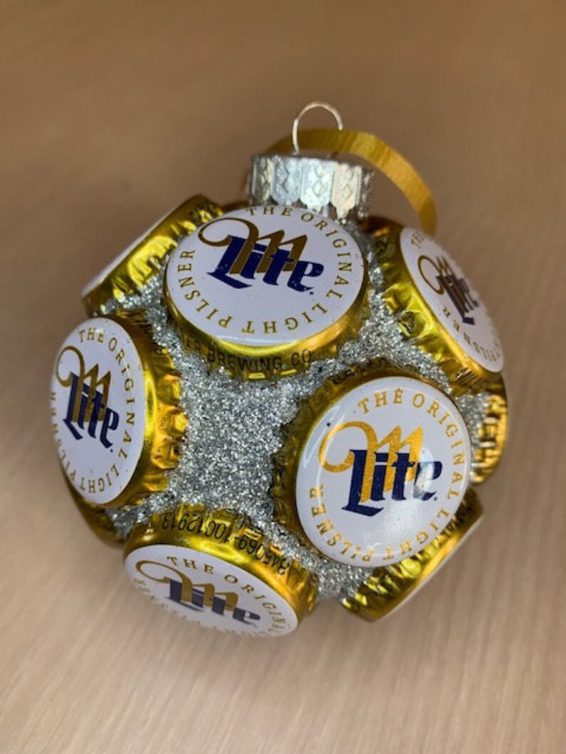 Bottle Cap Ornament - (white) Miller Light - Etsy