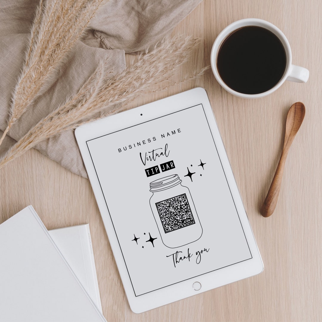 Customizable QR Code Tip Jar Sign: Printable Venmo Template (digital ...