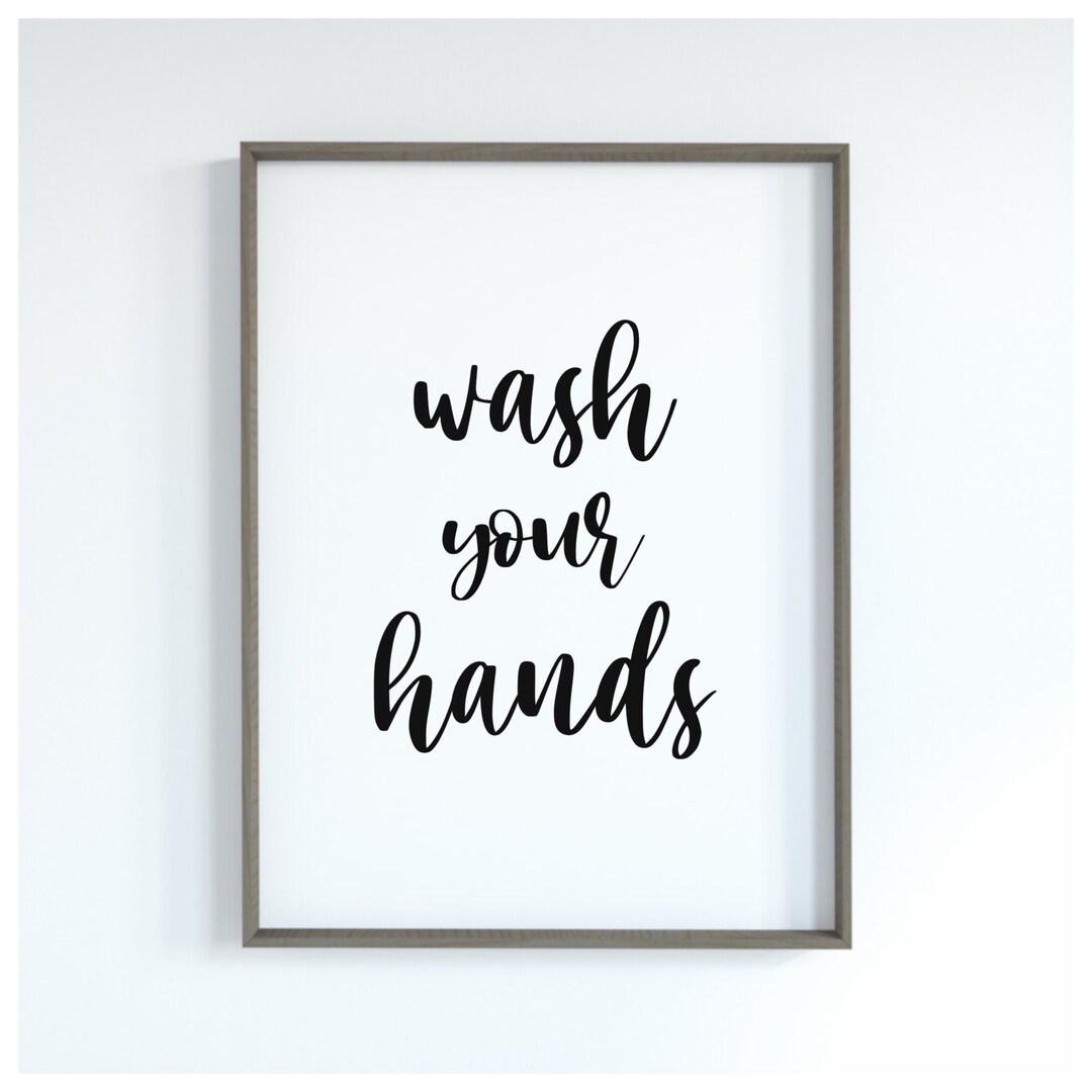 Wash Your Hands Sign, Bathroom Sign, Printable Instant Download ...