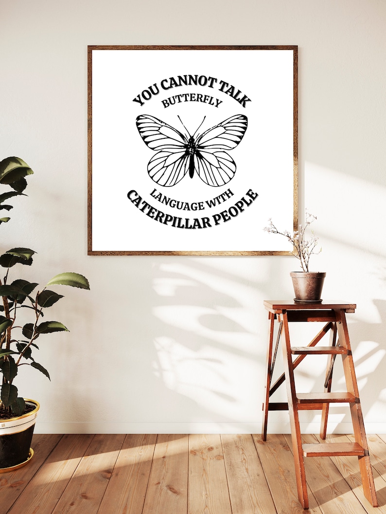Butterfly Talk Inspirational Quotes Printable Wall Art - Etsy
