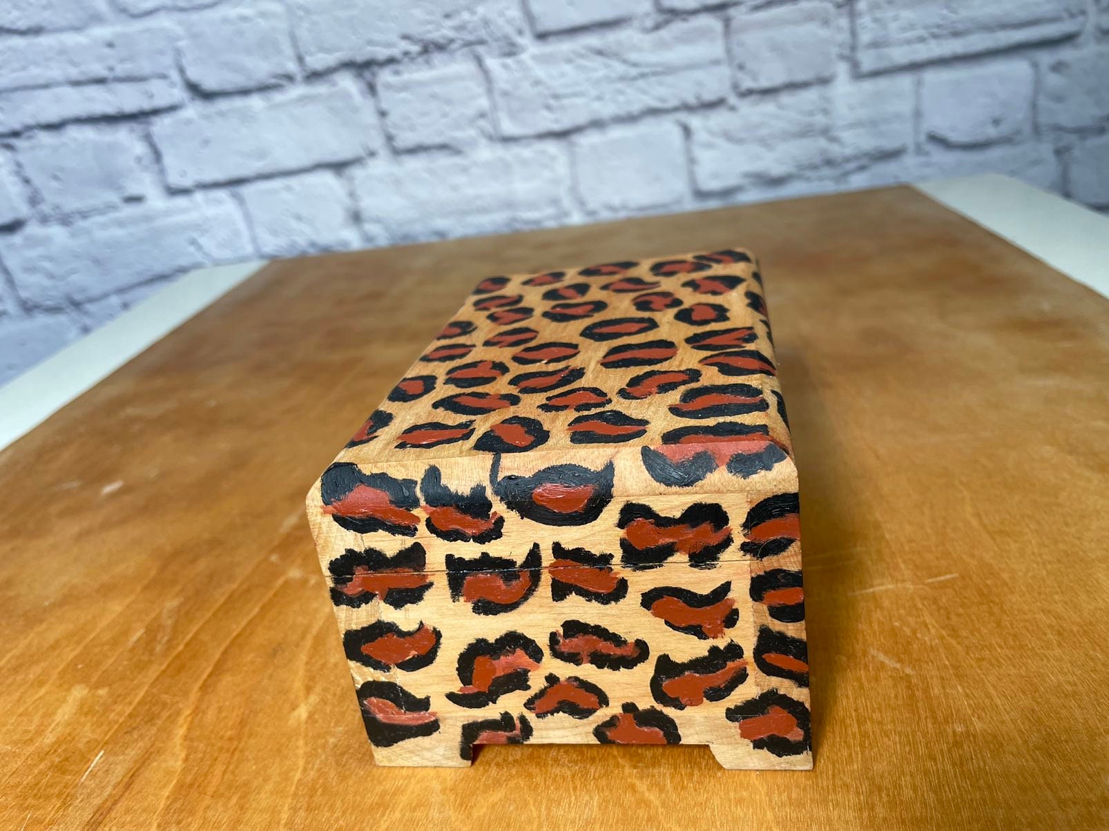 Leopard Box, Oil Painted Leopard Print, Original Piece, Functional ...
