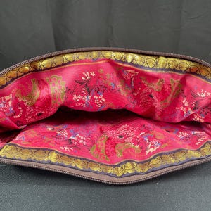 Handmade One of a Kind Clutch, Created With Leather and Vintage Fabric ...