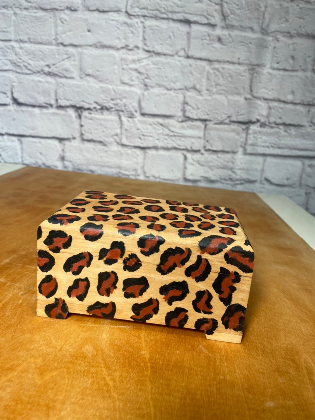 Leopard Box, Oil Painted Leopard Print, Original Piece, Functional ...