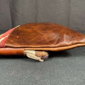 Handmade One of a Kind Clutch, Created With Leather and Vintage Fabric ...