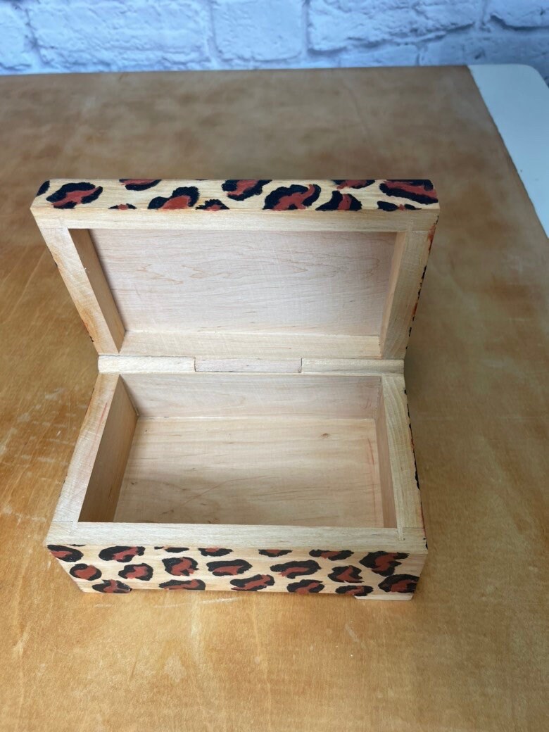 Leopard Box, Oil Painted Leopard Print, Original Piece, Functional ...