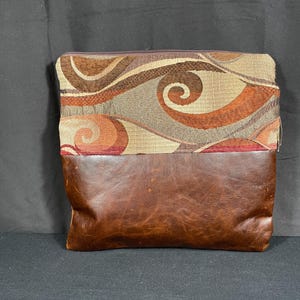 Handmade One of a Kind Clutch, Created With Leather and Vintage Fabric ...