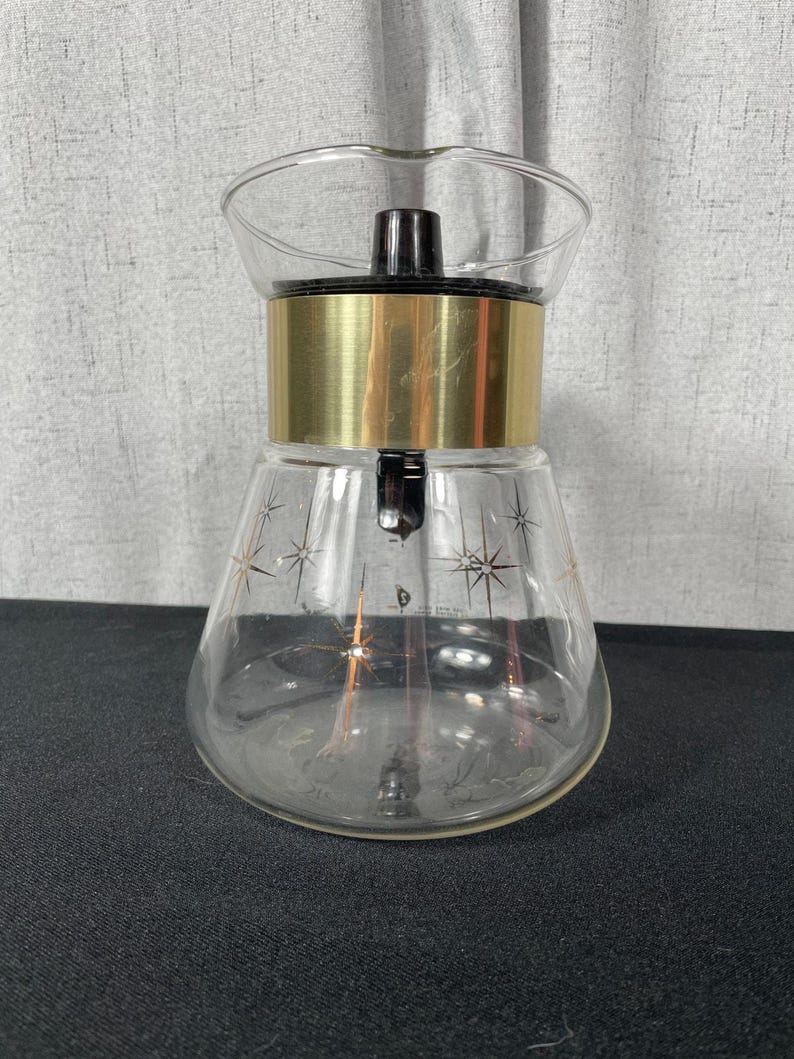 Vintage Corning Coffee Pot Atomic Star Burst 4 Cup Carafe, Heatproof ...