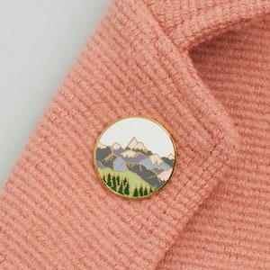 Mountains Enamel Pin | Pin Badge | Hard Enamel Pin | Gold Enamel Lapel ...