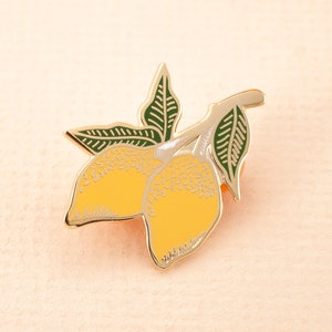 Lemons Enamel Pin | Lapel Pin | Hard Enamel Pin | Gold Enamel Pin Badge ...
