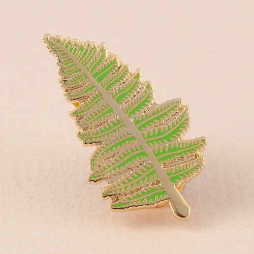 Fern Enamel Pin Plant Lapel Pin Hard Enamel Pin Gold | Etsy