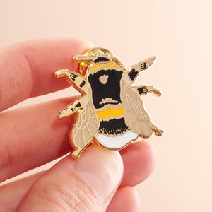 British Bee Enamel Pin | Pin Badge | Hard Enamel Pin | Gold Enamel Pin ...