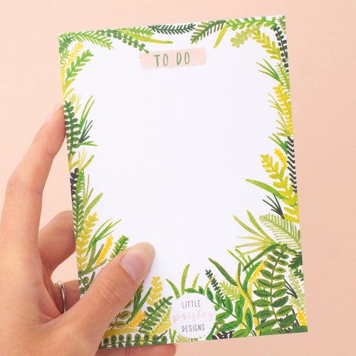 To Do List Notepad Foliage Pattern Leaf Print to Do List - Etsy UK