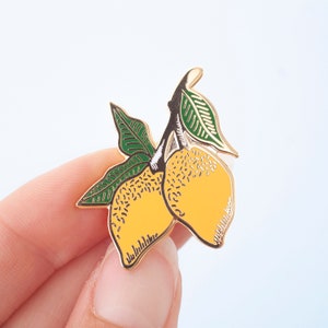 Lemons Enamel Pin | Lapel Pin | Hard Enamel Pin | Gold Enamel Pin Badge ...