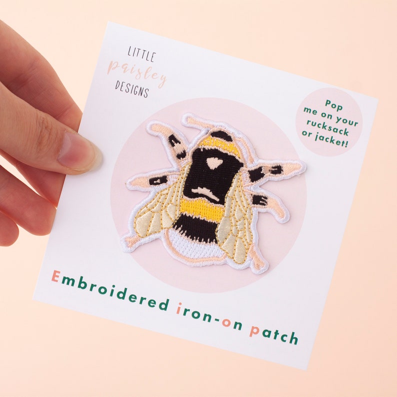 British Bee Embroidered Iron-on Patch Embroidered Badge - Etsy UK