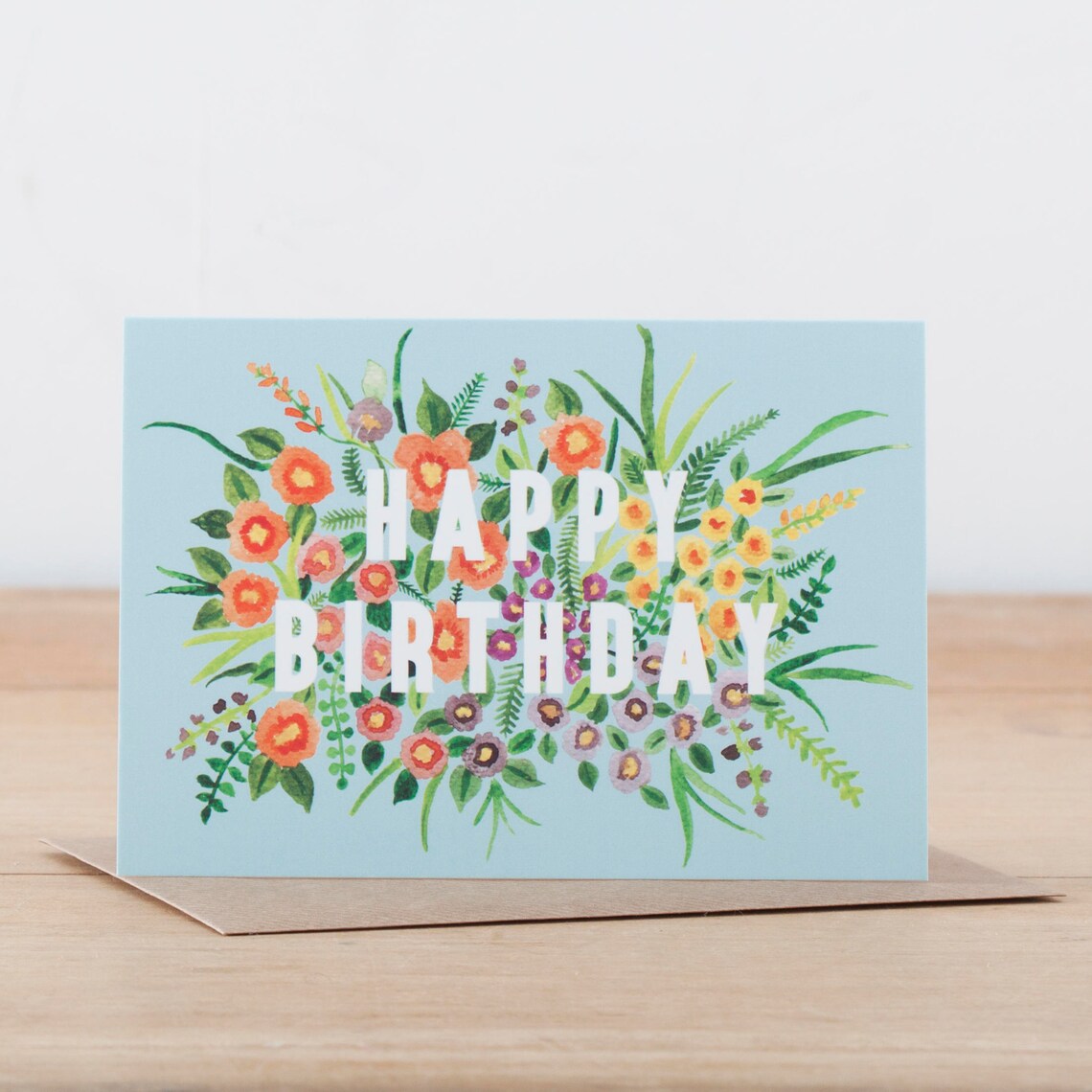 Floral Happy Birthday Card | Flower Illustrated Greeting Card ...