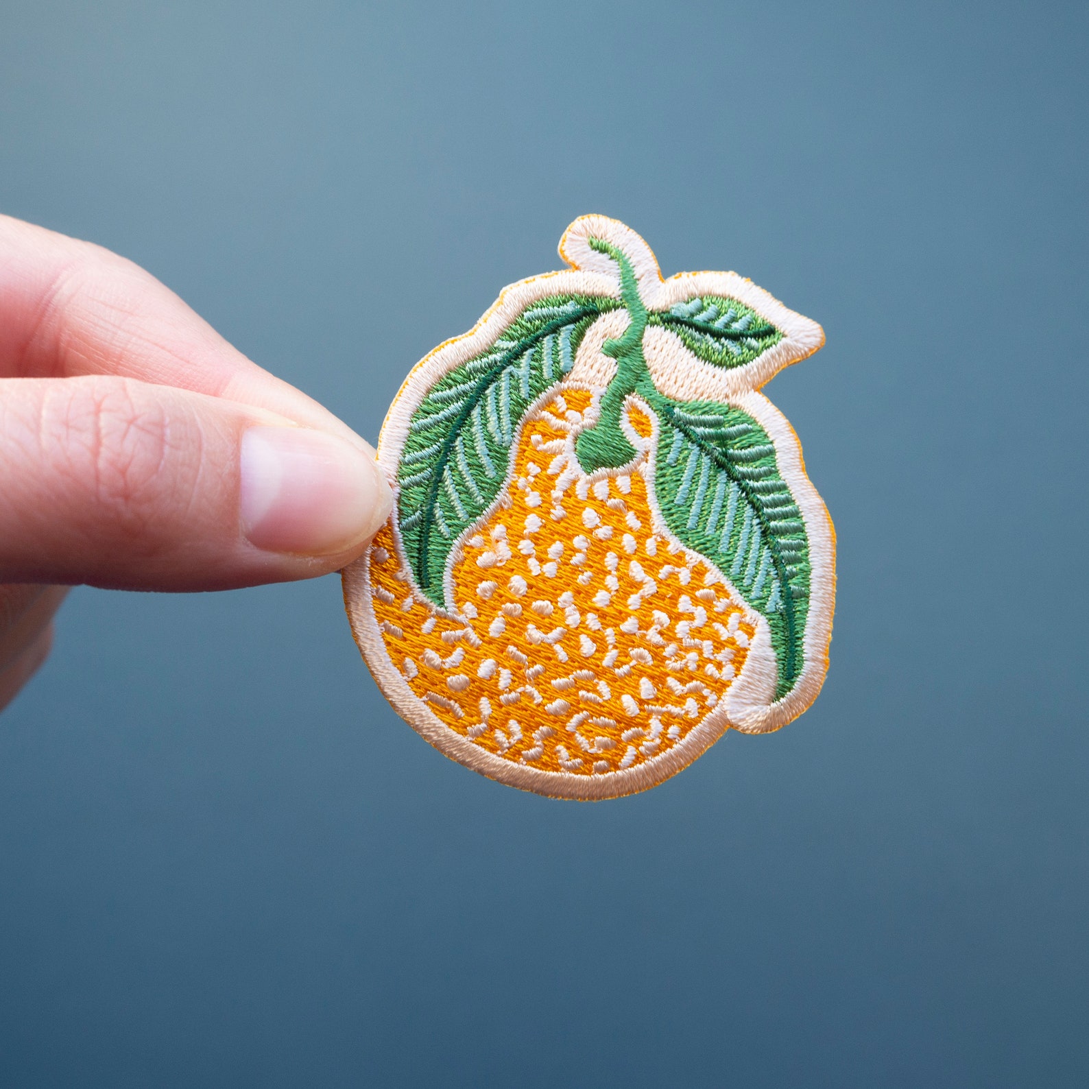 Clementine Embroidered Iron-on Patch Nature Patch Orange - Etsy