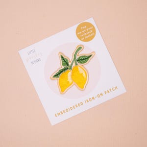 Lemons Embroidered Iron-on Patch | Nature Patch | Lemon Patch | Lemon ...