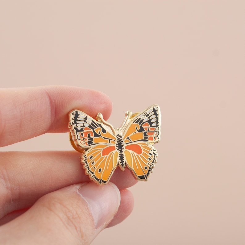 British Butterfly Enamel Pin Painted Lady Butterfly Pin - Etsy