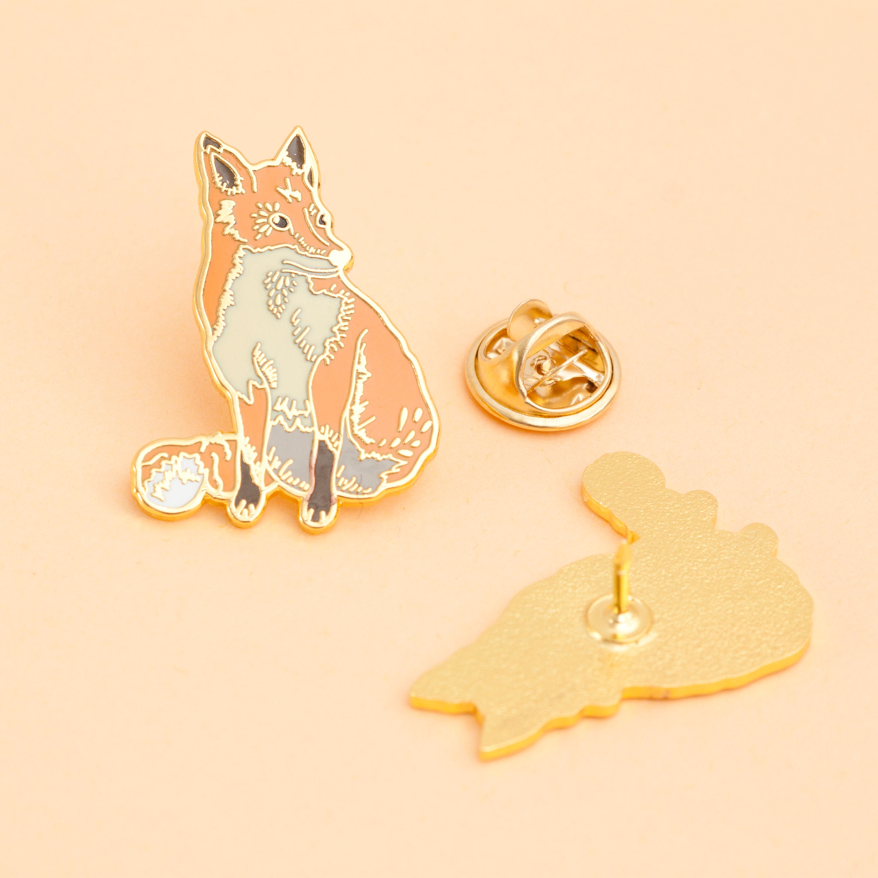 Fox Enamel Pin Pin Badge Hard Enamel Pin Gold Enamel Pin | Etsy