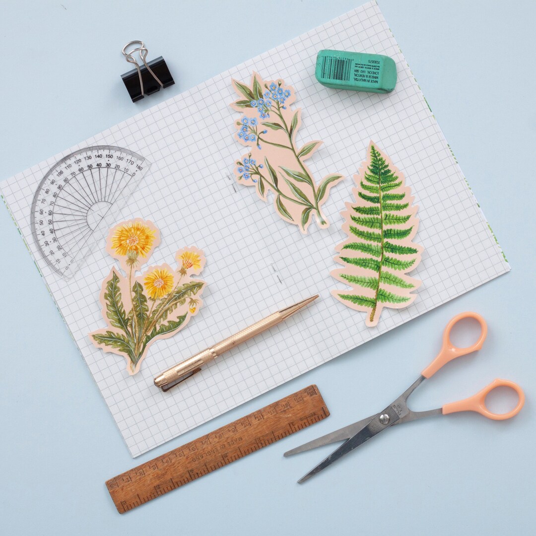 Wildflower Vinyl Sticker Pack | Watercolour Flower Stickers | Dandelion ...