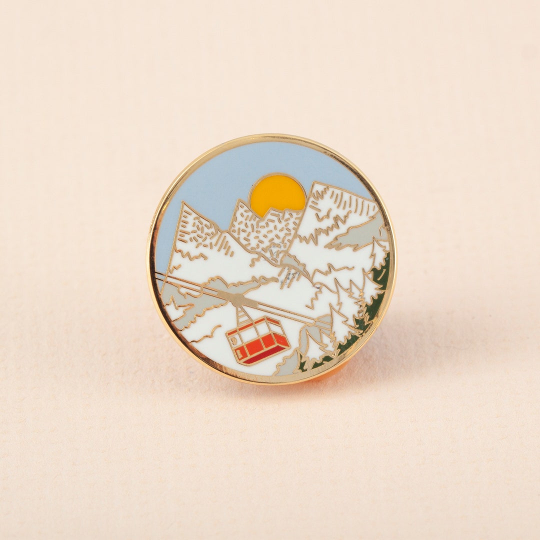 Winter Snowy Mountains Enamel Pin | Hard Enamel Pin Badge | Enamel ...