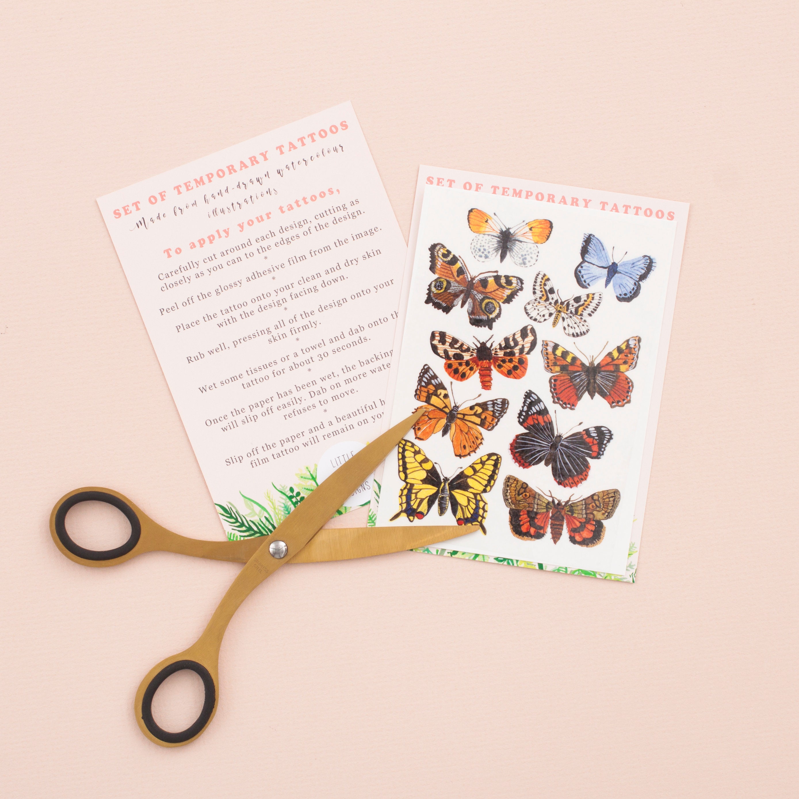 Butterfly & Moth Temporary Tattoos Temporary Tattoo Set | Etsy