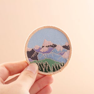 Mountain Embroidered Iron-on Patch | Embroidered Badge | Mountain Patch ...