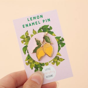 Lemons Enamel Pin Lapel Pin Hard Enamel Pin Gold Enamel Pin Badge ...
