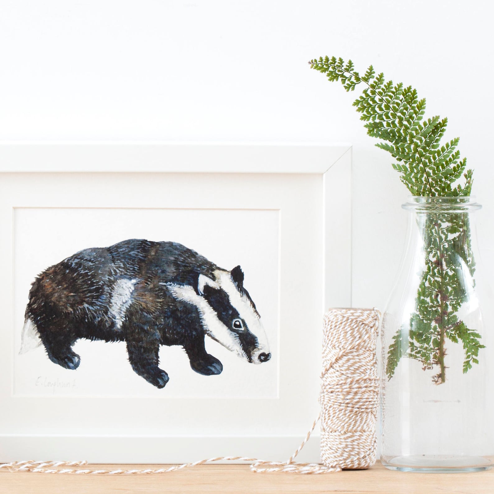 British Badger Illustrated Giclée Print | Badger Print | Giclée Print ...