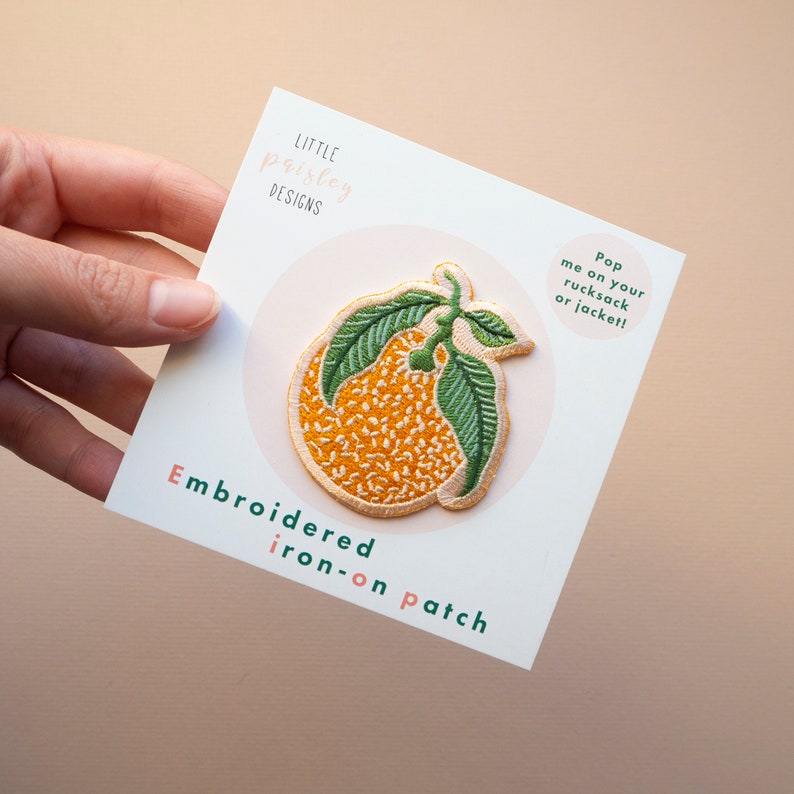 Clementine Embroidered Iron-on Patch Nature Patch Orange - Etsy