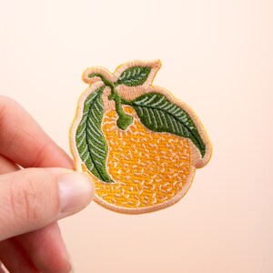 Clementine Embroidered Iron-on Patch | Nature Patch | Orange Patch ...