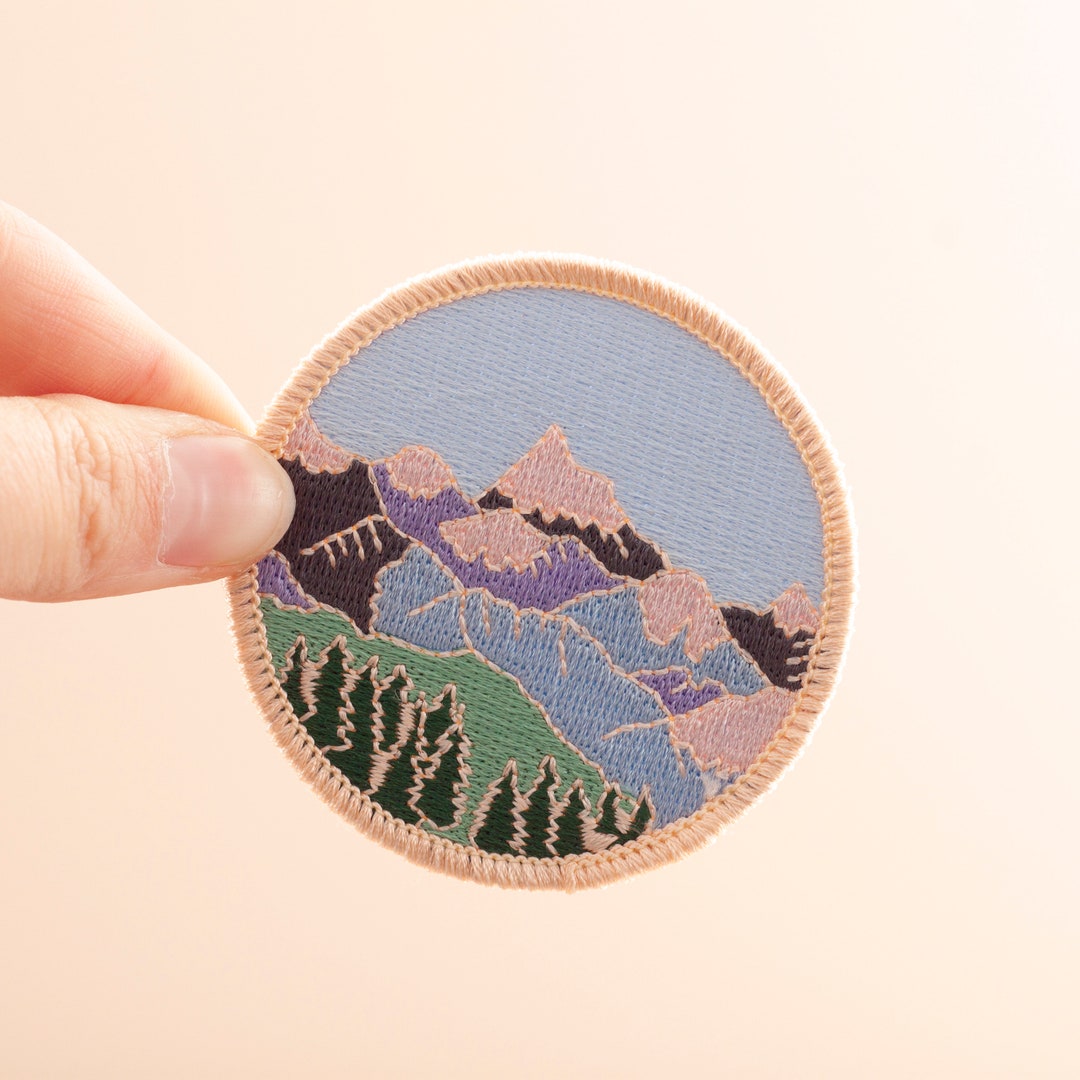 Mountain Embroidered Iron-on Patch | Embroidered Badge | Mountain Patch ...