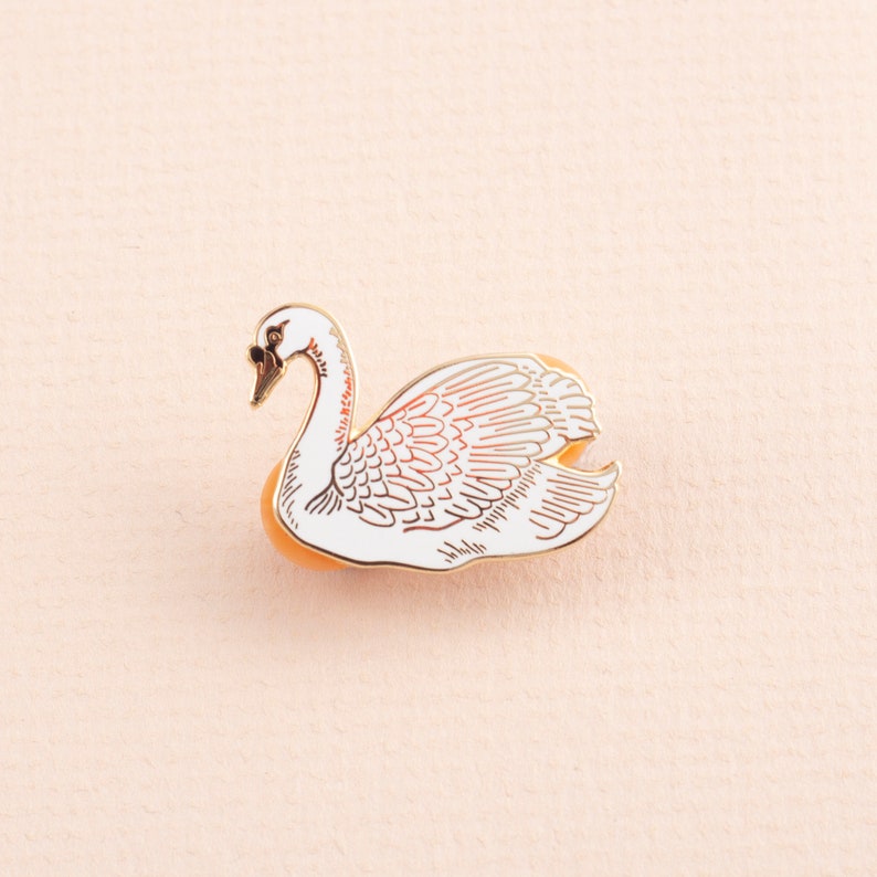 Mute Swan Enamel Pin Pin Badge Hard Enamel Pin Gold - Etsy