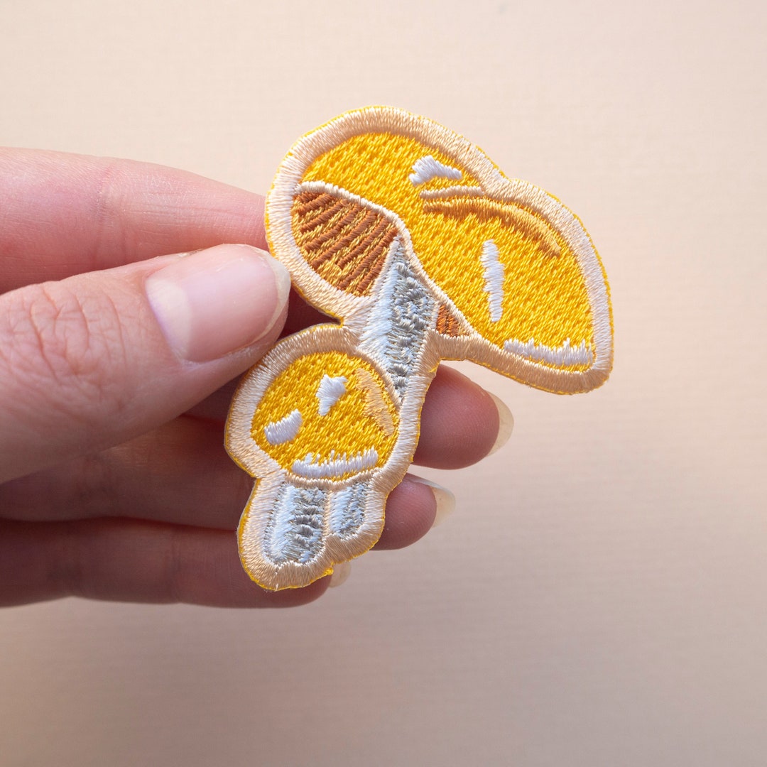 Yellow Mushroom Embroidered Iron-on Patch | Nature Patch | Fungi ...