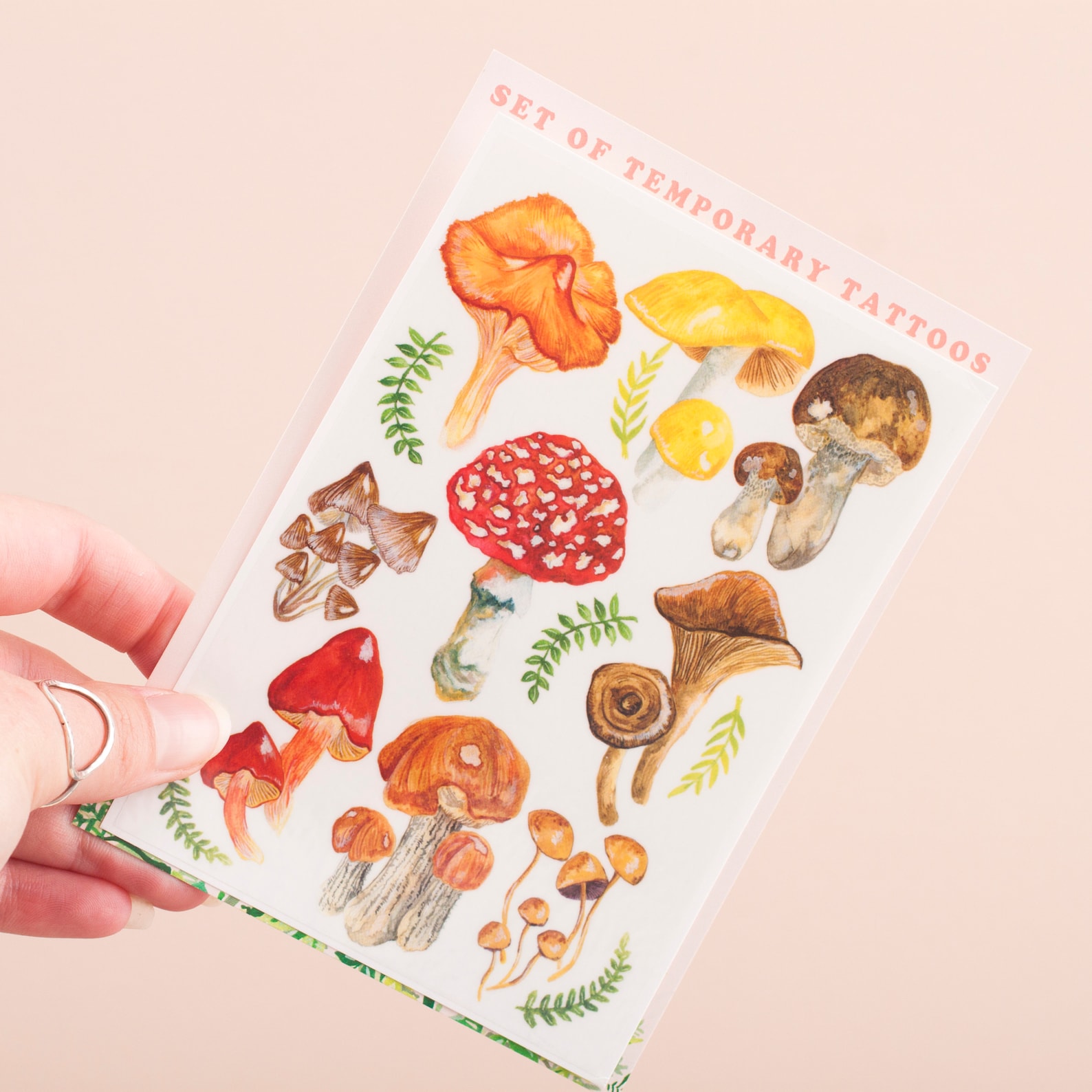 Mushroom & Toadstool Temporary Tattoos Temporary Tattoo Set - Etsy UK