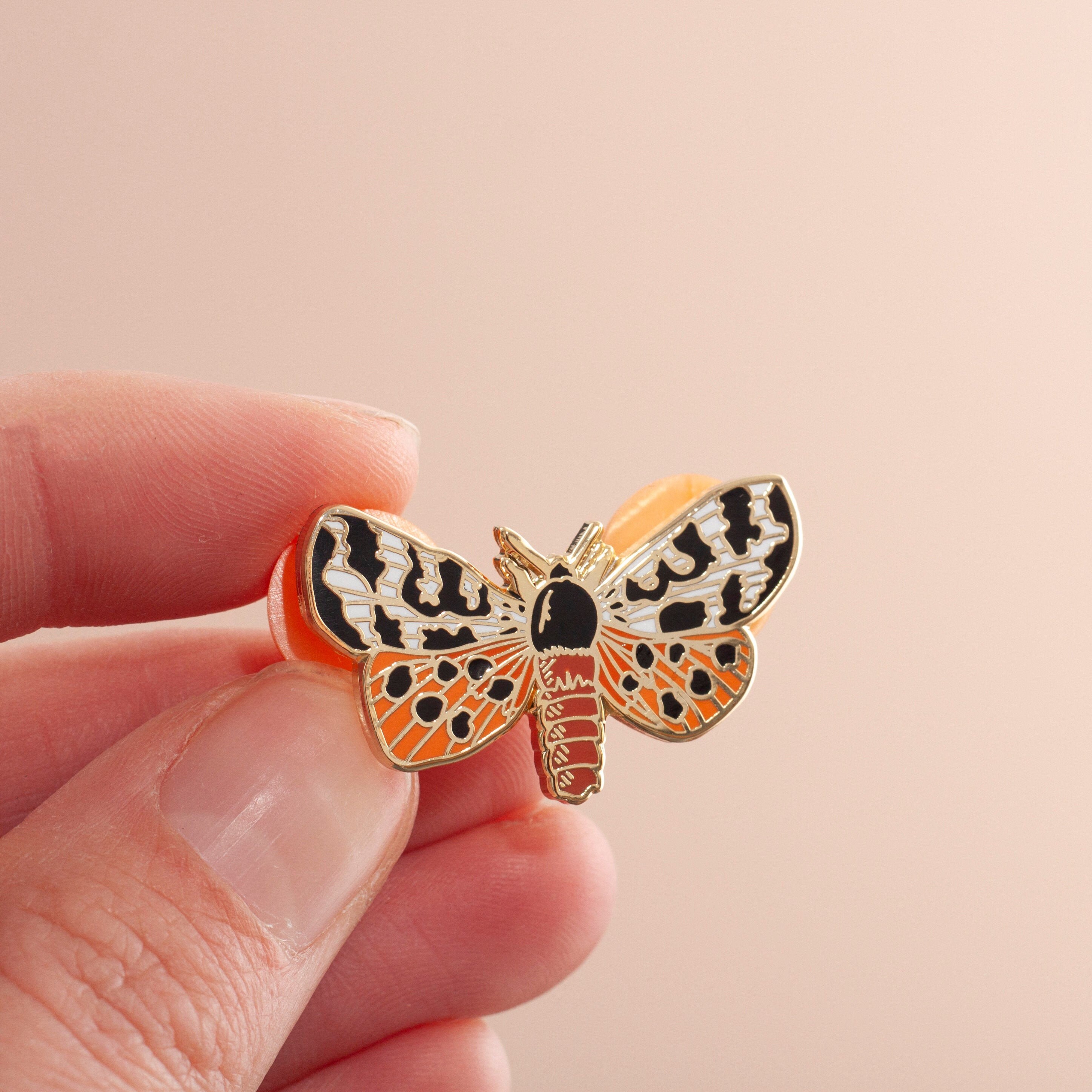 Garden Tiger Moth Enamel Pin | Pin Badge | Hard Enamel Pin | Gold ...