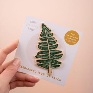 Fern Embroidered Iron-on Patch | Nature Patch | Leaf Patch | Plant ...