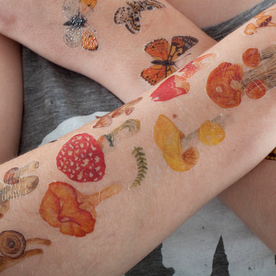 Mushroom & Toadstool Temporary Tattoos Temporary Tattoo Set - Etsy