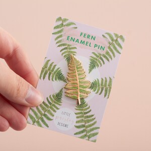 Fern Enamel Pin Plant Lapel Pin Hard Enamel Pin Gold Enamel Pin Badge ...