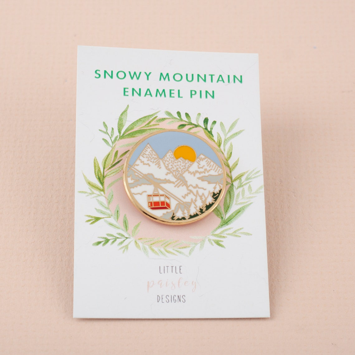 Winter Snowy Mountains Enamel Pin Hard Enamel Pin Badge | Etsy