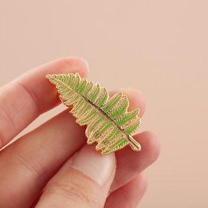 Fern Enamel Pin | Plant Lapel Pin | Hard Enamel Pin | Gold Enamel Pin ...