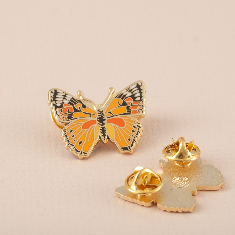 British Butterfly Enamel Pin Painted Lady Butterfly Pin - Etsy