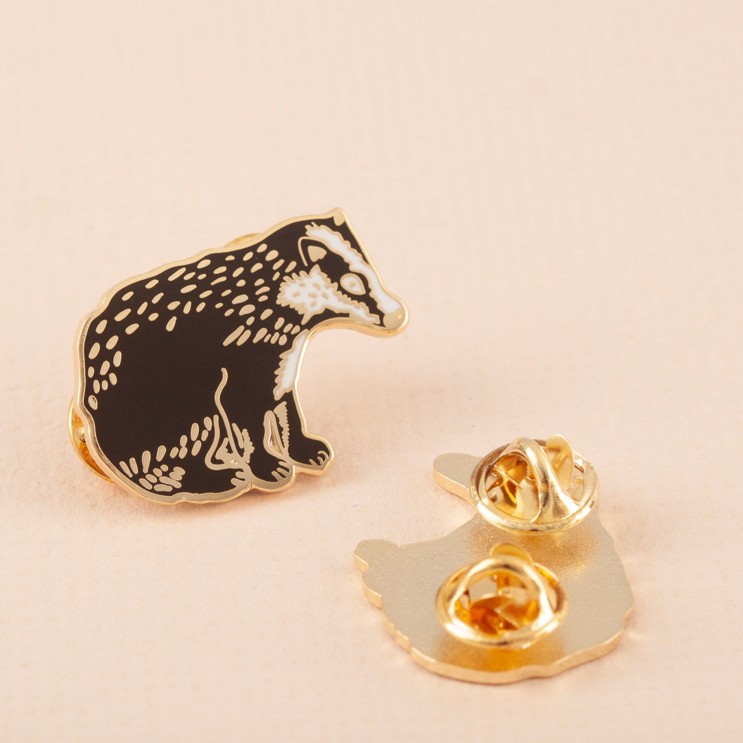 British Badger Enamel Pin | Pin Badge | Hard Enamel Pin | Gold Enamel ...