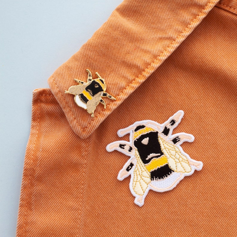 British Bee Embroidered Iron-on Patch Embroidered Badge - Etsy UK