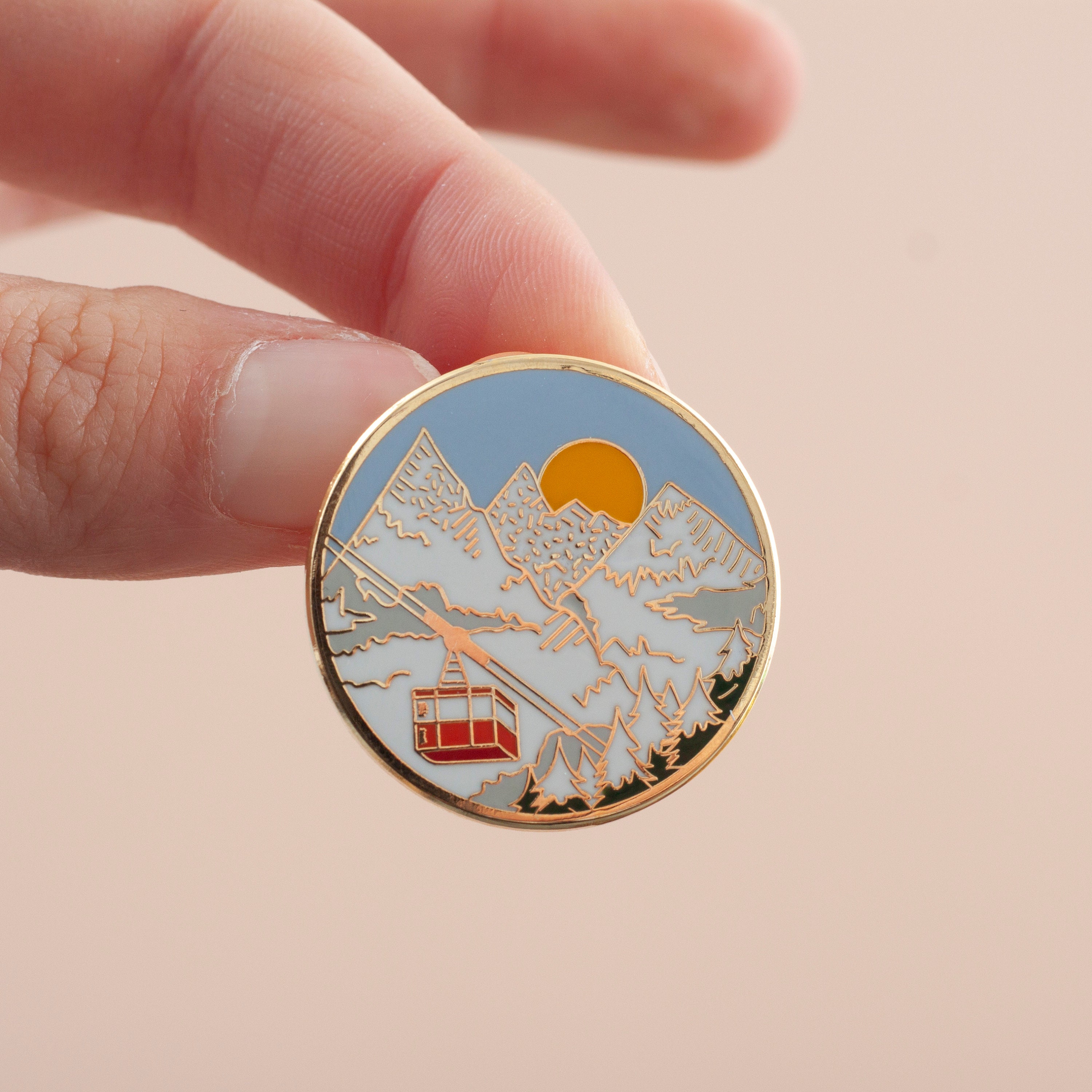 Winter Snowy Mountains Enamel Pin Hard Enamel Pin Badge - Etsy Denmark