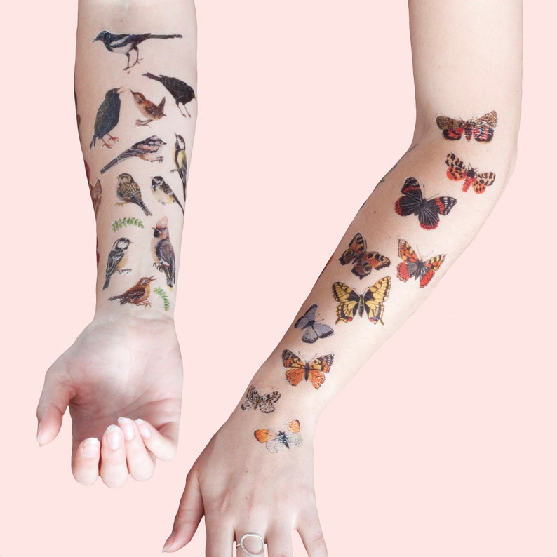 Butterfly & Moth Temporary Tattoos Temporary Tattoo Set - Etsy UK