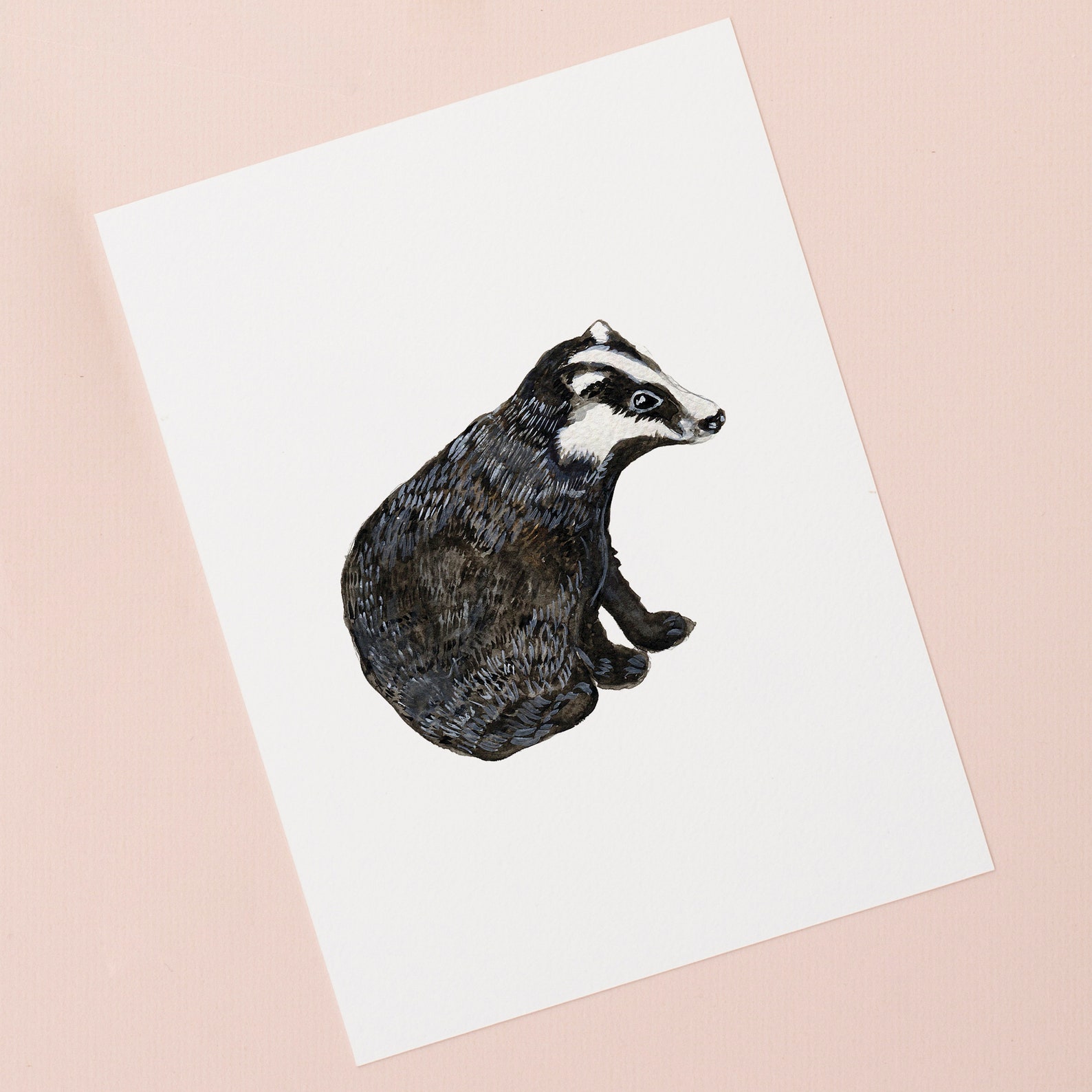 Badger Illustrated Giclée Print | British Badger Print | Giclée Print ...