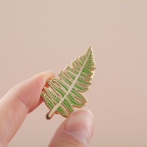 Fern Enamel Pin | Plant Lapel Pin | Hard Enamel Pin | Gold Enamel Pin ...