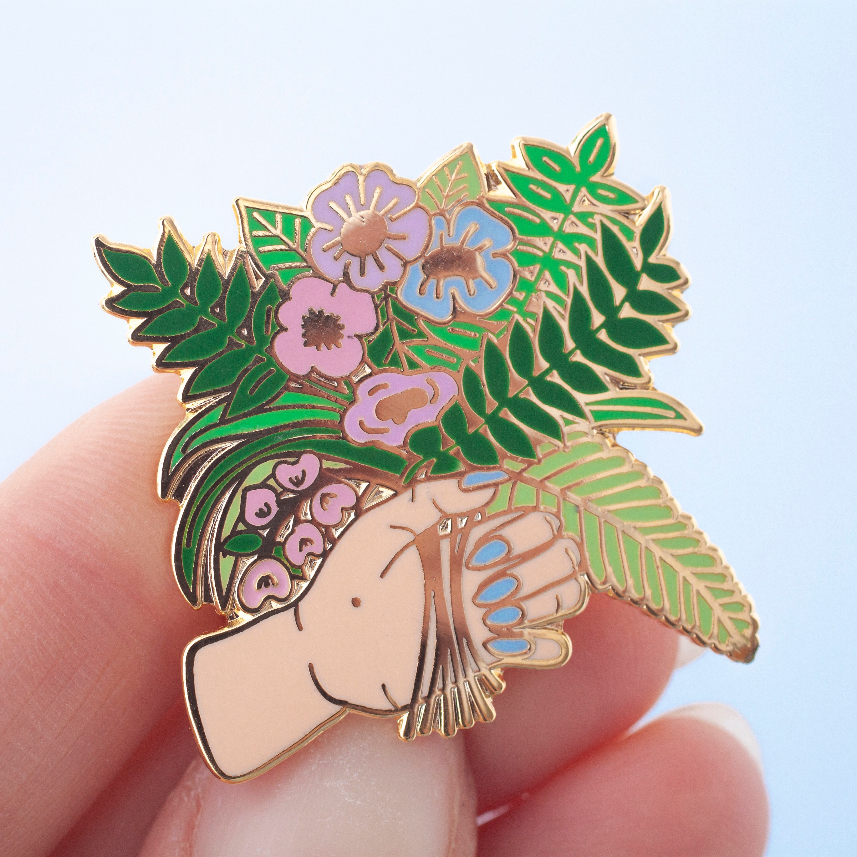 Flower Posy Enamel Pin Lapel Pin Hard Enamel Pin Gold Etsy Uk