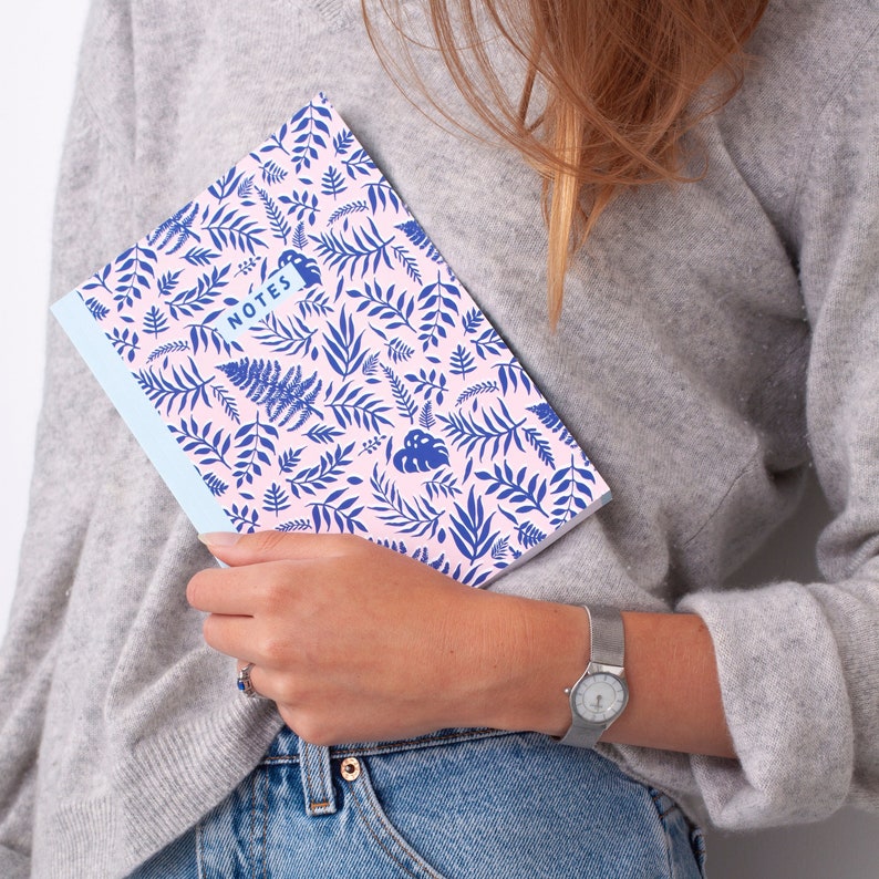 Blue Leaf Pattern Journal Notebook A5 100 Page Journal - Etsy